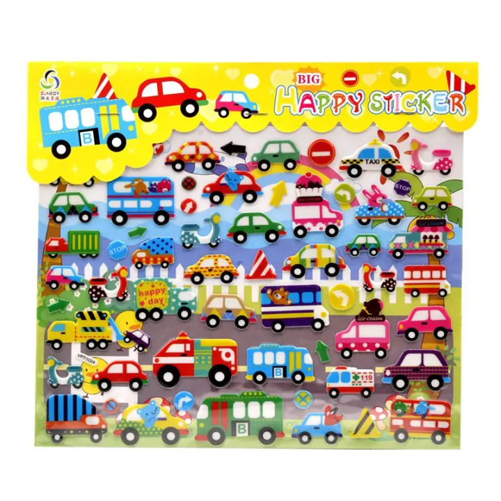 3D Bubble Sticker Car Truck Plane Traffic Waterproof Cartoon Anime ...