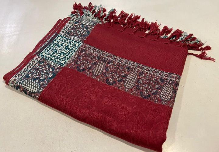 Diamond Jacquard Winter Shawl For Women Color Mehroon Shawl Size 44"x ...