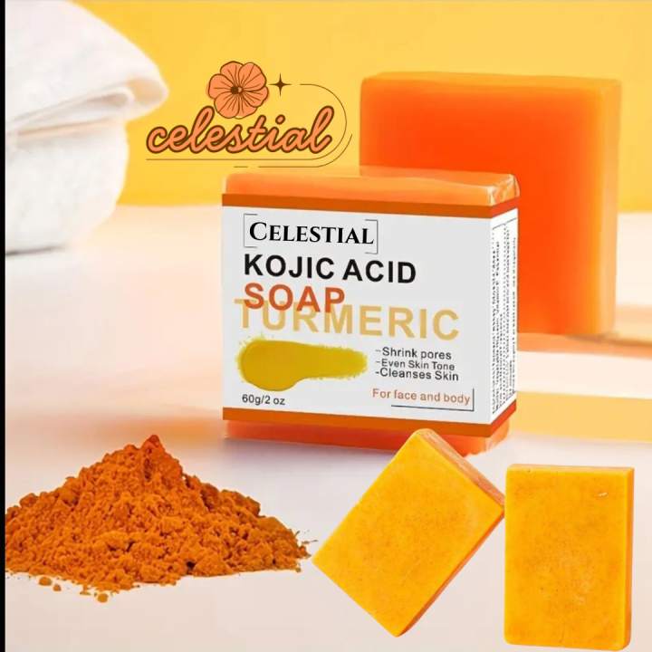 Celestial kojic acid turmeric soap for glowing skin dark spot and ...