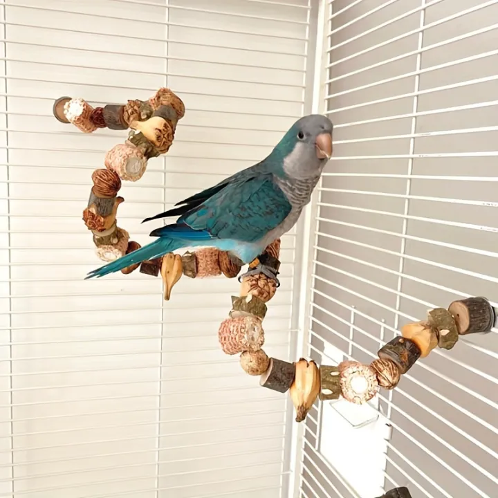 Parrot Chewing Toy Bird Perch Stand Parrot Perch Rack Climbing Ladder ...