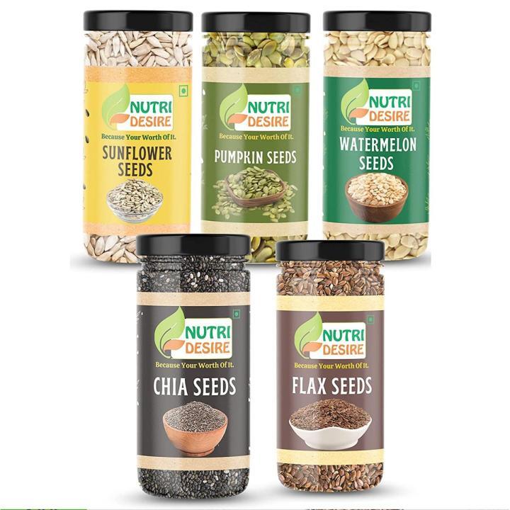 Nutri Desire Combo of All Edible Seeds Pack of 5 Boost Immunity With ...