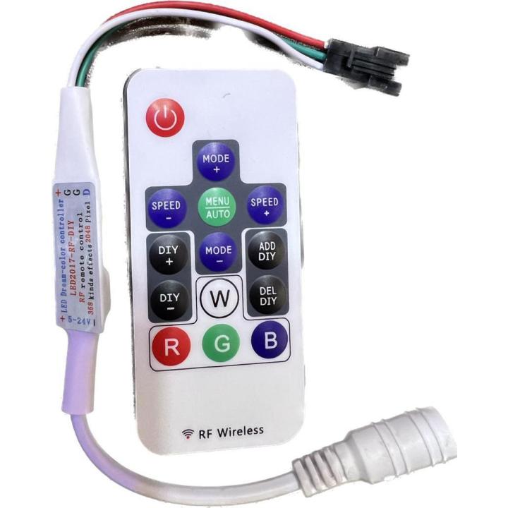RGB LED Pixel Strip Lights Wireless Remote Controller for WS2811 SK6812 ...
