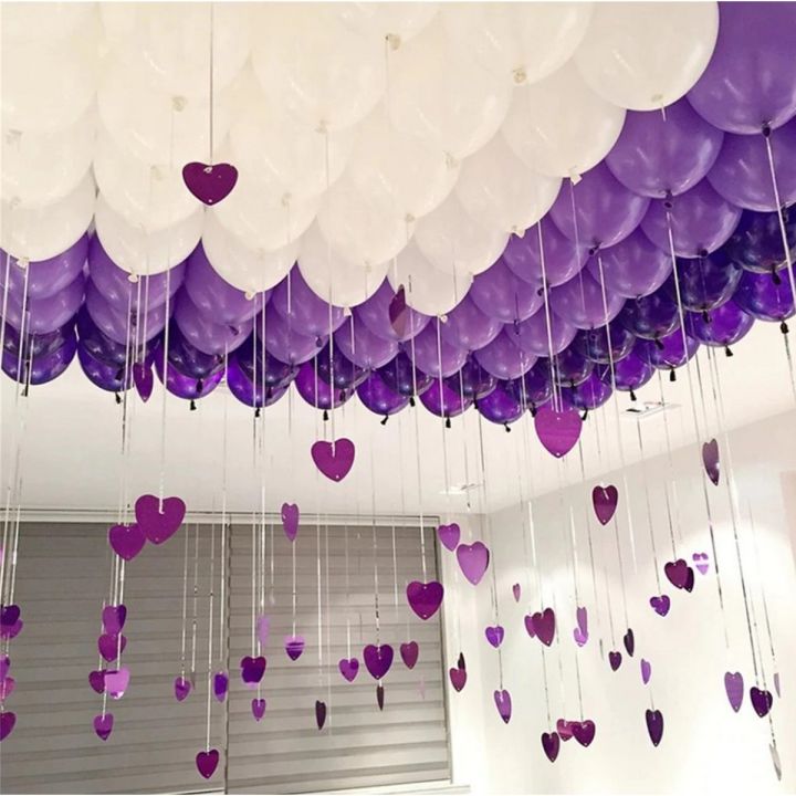 Pack of 50 balloons ( 25 Purple & 25 White ) Party Balloons High ...