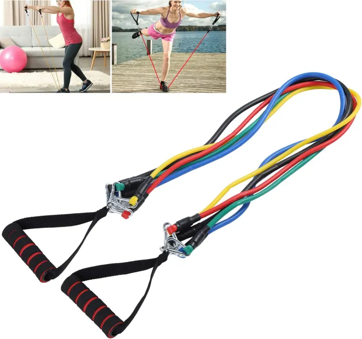 Exercise Resistance Band with Handle Workout Bands Stackable up to 110 ...