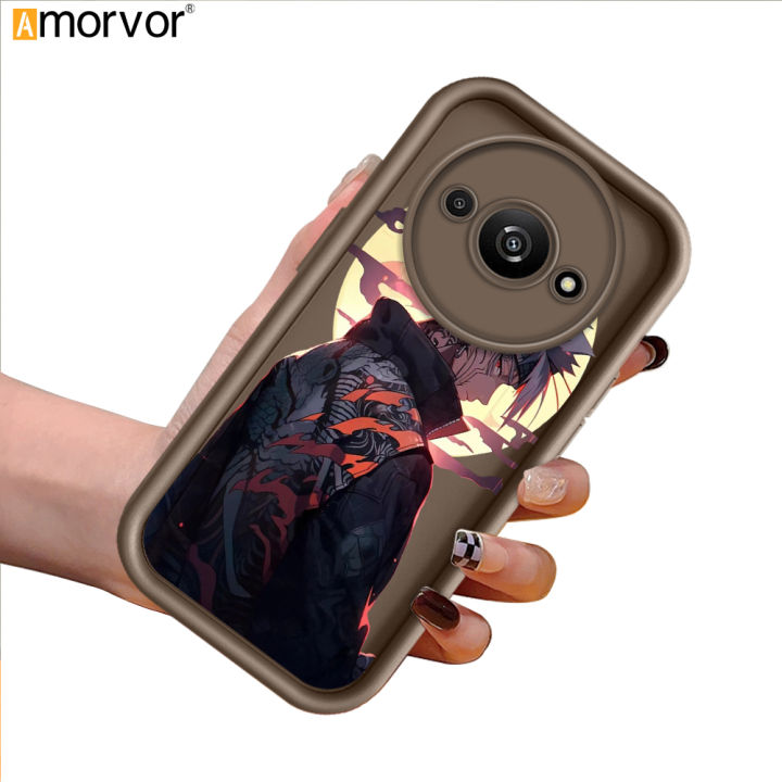AMORVOR for Redmi A3 Back Cover Soft Square Ladder Tattoo Uzumaki ...