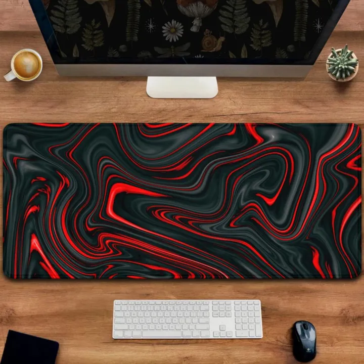 Red Swirls Abstract Mousepad XXL For Laptop 900x400 Mouse Pad Liquid ...