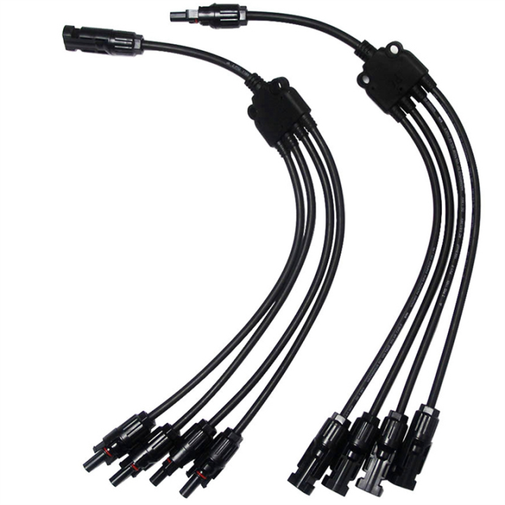 XHHDQES Y Type 4 to 1 Adapter Solar Panel Cable Wire Connectors Adapter ...