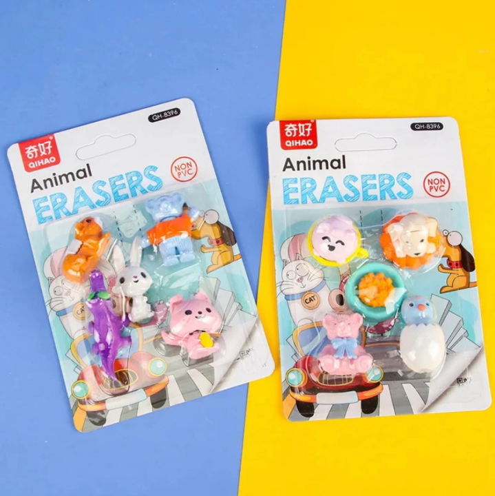 Cute Animal Erasers for Kids | Mini Eraser Set | Fun Stationery ...