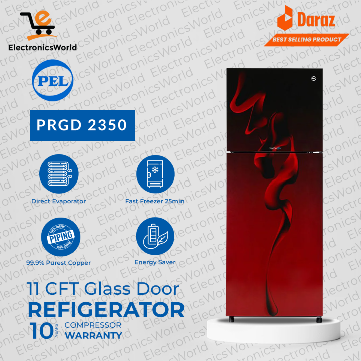 PEL Refrigerator Glass Door PRGD| Model -PRGD 2350 | Capacity 11 Cubic ...