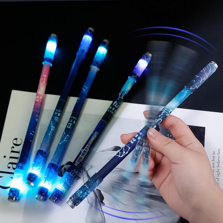 Creative LED Signature Pen Rotating Luminous Pen Non-slip Plastic ...