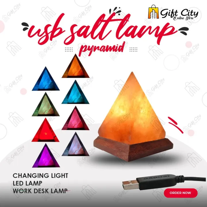 Gift City - 7 Color Changing USB Himalayan Parmid shape Salt Lamp for ...
