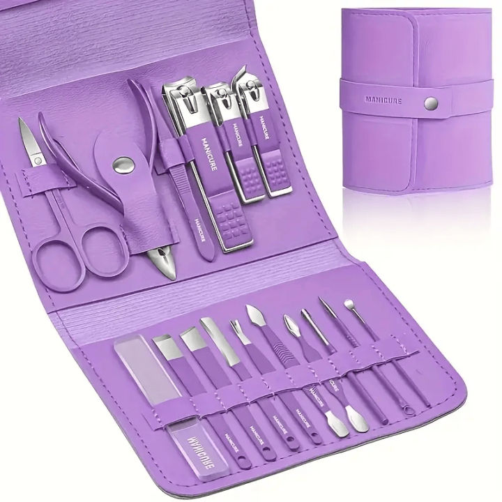 16pcs Manicure Pedicure Grooming Kit | Nail Cutter Set & Nail Cutter ...