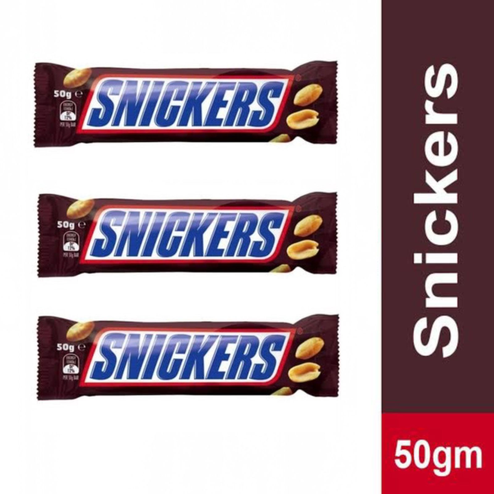 Snickers Chocolate Bar 50g – Pack of 3 | Creamy Caramel, Nougat ...