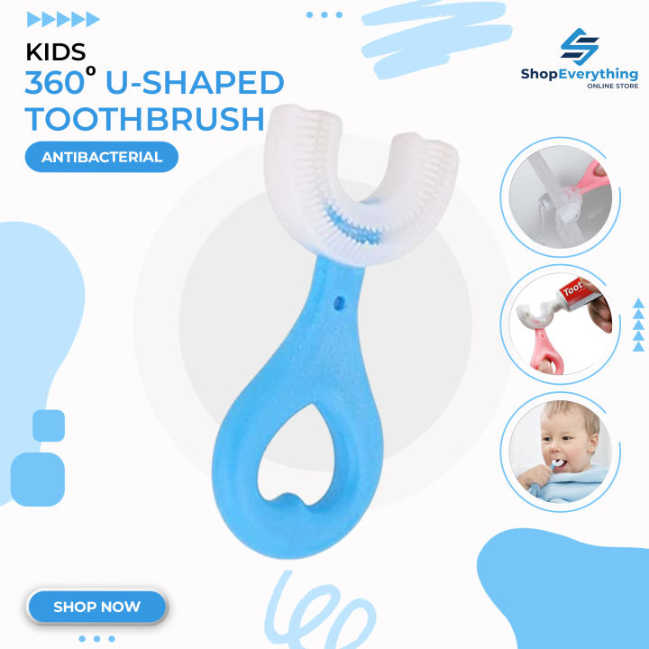 U Shaped Toothbrush Kids Toddler Toothbrush With Food Grade Soft