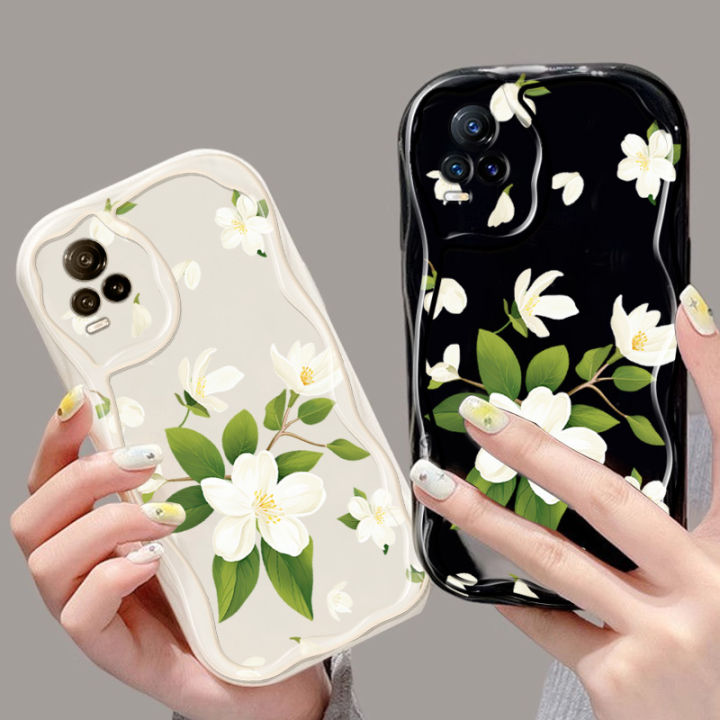 VRQR Wavy Soft Edge Phone Case For Vivo V21E Y73 Case flower Pattern ...