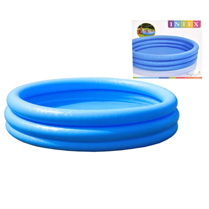 Intex - Crystal Blue Portable Kids Outdoor 3 RIng Inflatable Swimming ...
