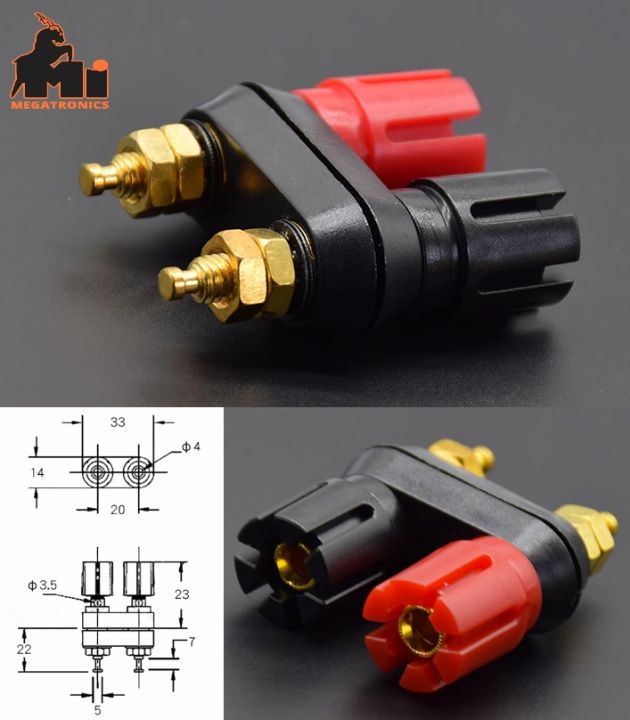 Banana Plugs Couple Terminals Dual 4mm Banana Plug Jack Socket Double ...