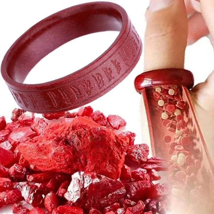 Feng Shui Cinnabar Ring Lucky Buddhis Amulet Band Ring for Men Women ...