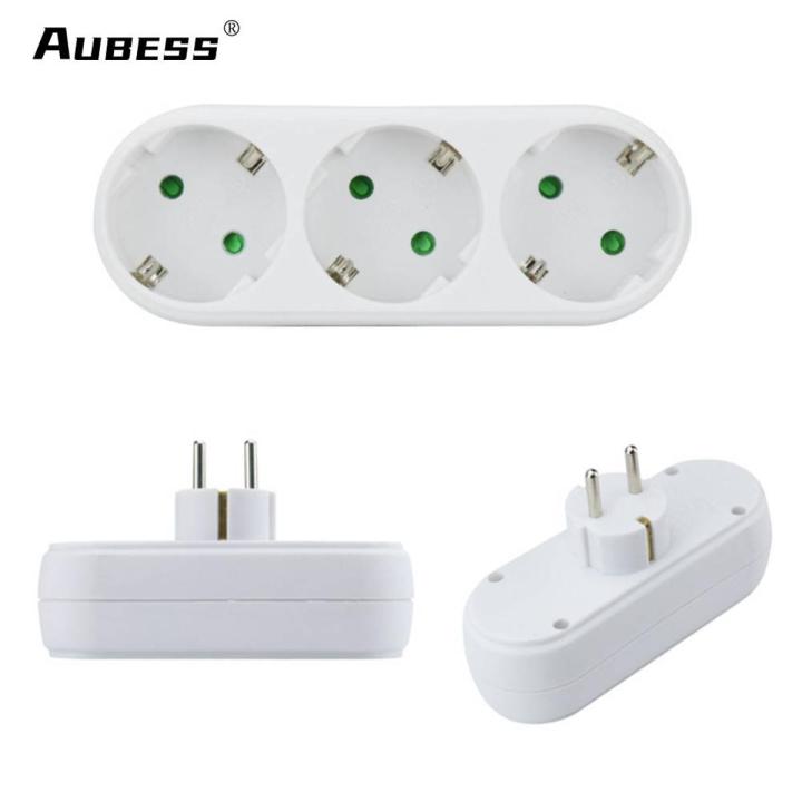 Aubess European Conversion Plug 1 to 3 Way Socket Adapter EU Standard ...