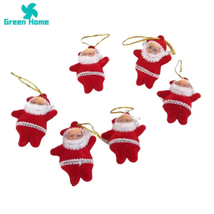 Green Home Christmas Hanging Pendant Bright Color Xmas Tree Santa Claus ...