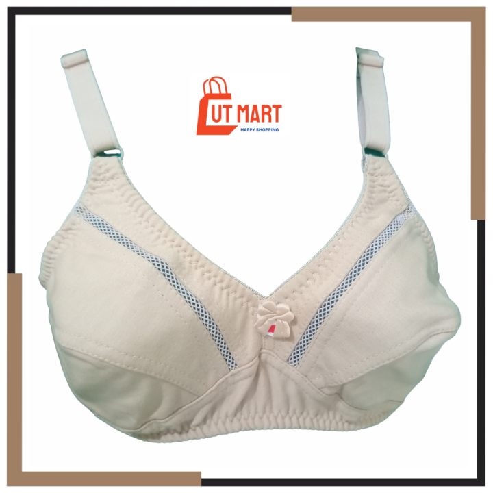 Soft Cotton Jersey Fabric Bra For Girls 3 Hooks skin closure Bra for ...