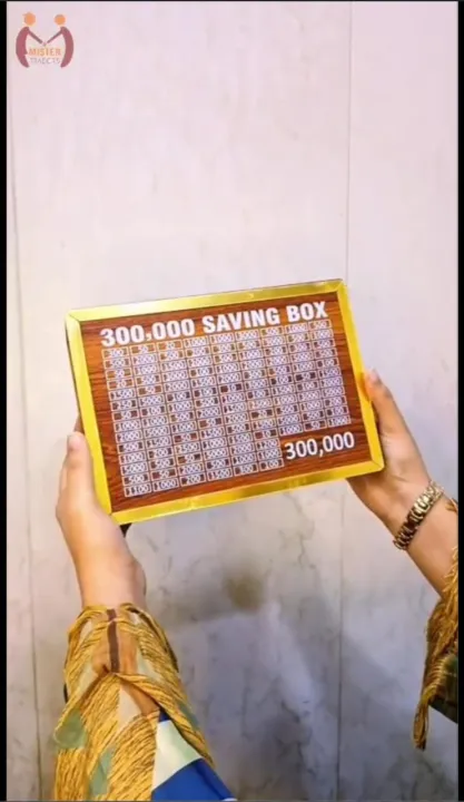 300,000 Saving Box – Wooden Money Saving Challenge Chart – Rupee Slot ...