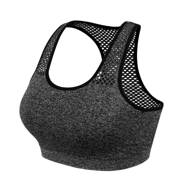 Mesh Sports Bras High Impact Push Up Quick Dry Gym Bra Removable Padded ...