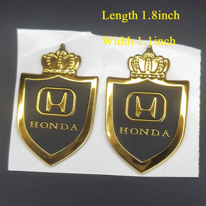 3D Sticker Honda Crown BLACK Gold Silicone 2pcs For Car Motorcycle ...
