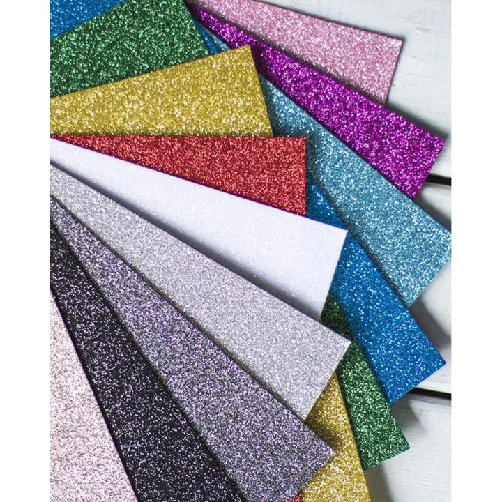 Pack of 10 - Sticky Fomic Glitter Sheets A4 Size for Art Work - Multi ...