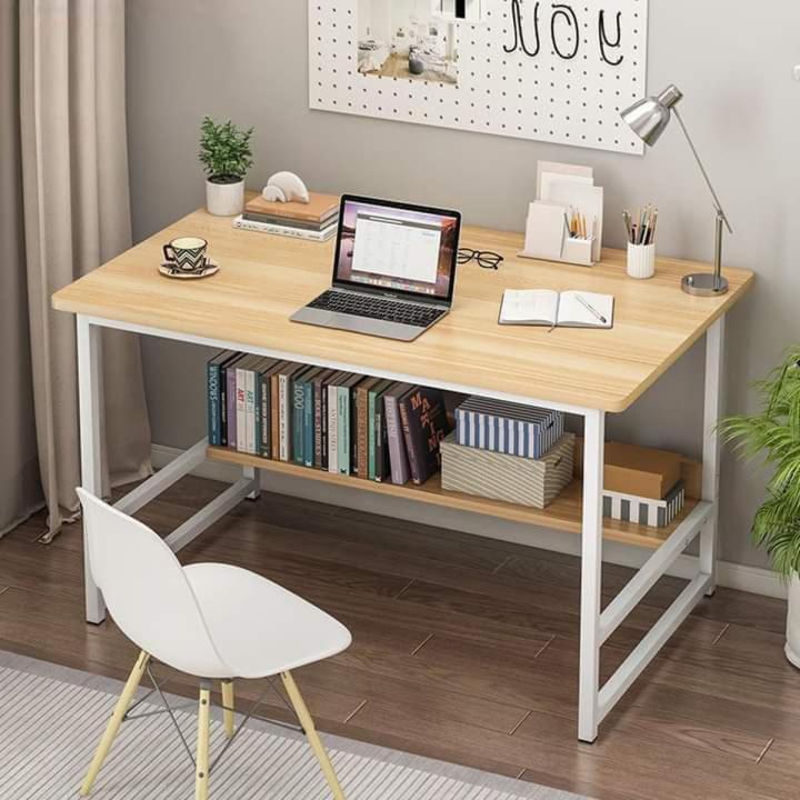 Computer Desk H-Shape Study Table Gaming Workstation with Laminated ...