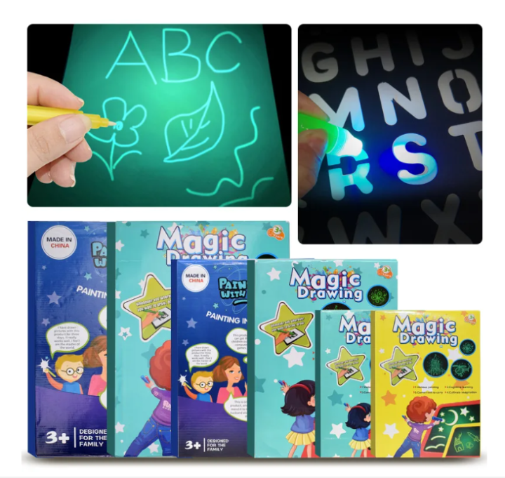 LED DIY Luminous Drawing Board Graffiti Drawing Tablet Magic Draw With ...