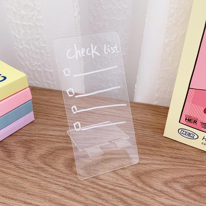 Acrylic Dry Erase Board with Stand Frameless Writing Memo Pad To Do ...
