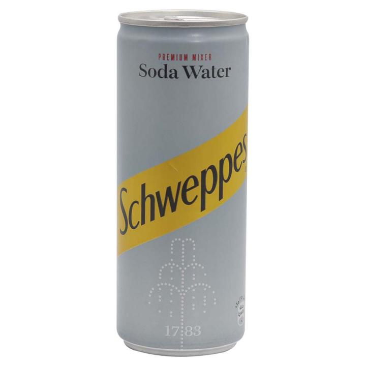 Schweppes Soda Water Can 250ml (𝐢𝐦𝐩𝐨𝐫𝐭𝐞𝐝 & 𝐨𝐫𝐢𝐠𝐧𝐚𝐥) | Daraz.pk