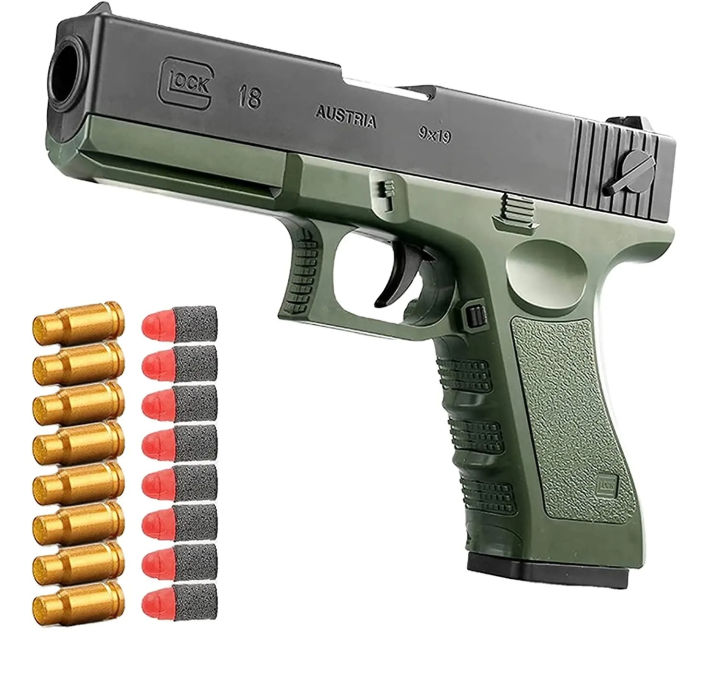 Glock Shell Ejection Nerf Soft Darts Toygun For Kids With 10 Soft Darts ...