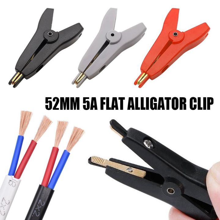 Insulated 52mm Electrical Copper Brass Alligator Clamp LCR Kelvin Clip ...