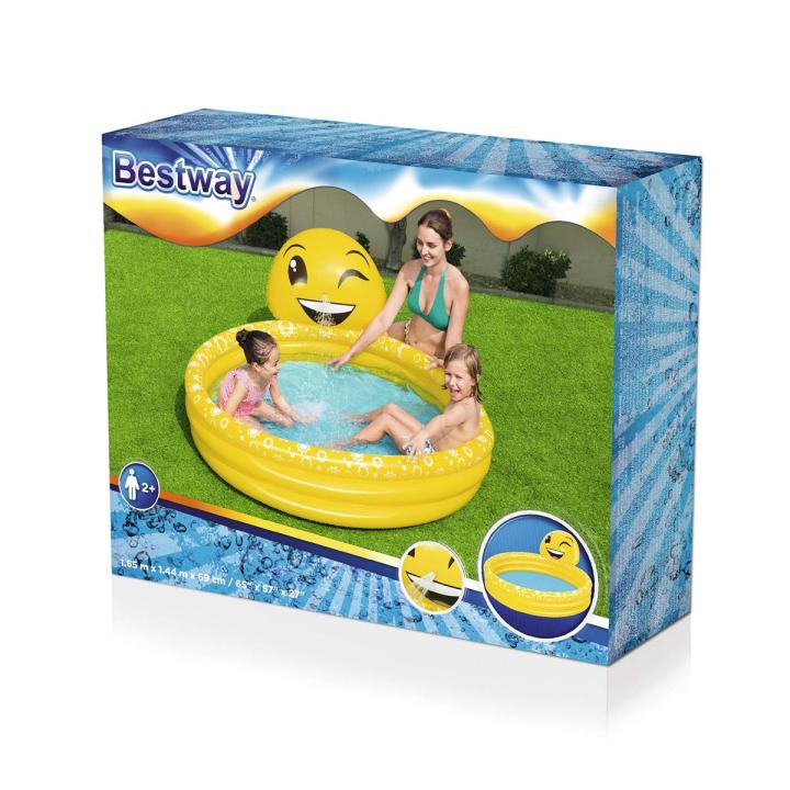 BESTWAY 53081 - Summer Smiles Paddling Pool Inflatable Smiley Face ...