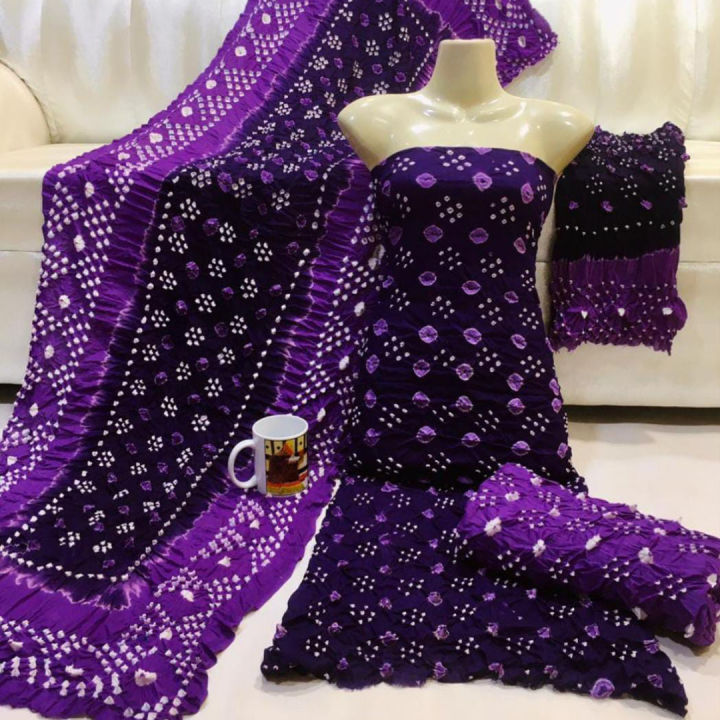 Handmade Chunri Work Linen 3 Piece Dress Elegant Design for Women ...
