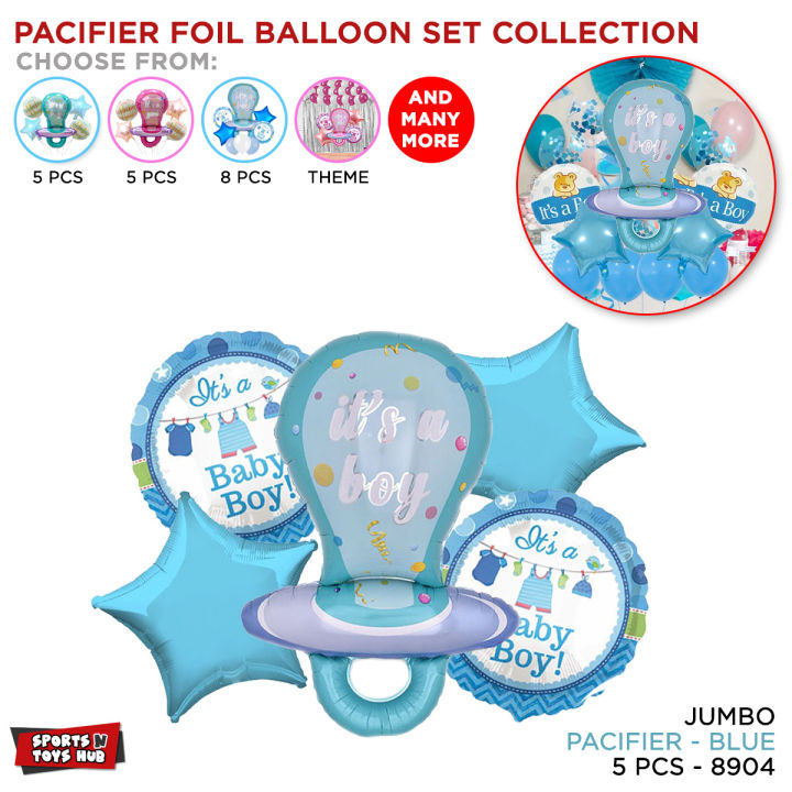 Pacifier Foil Balloon Set Collection, Big Nipple, Its A Boy & Its A ...
