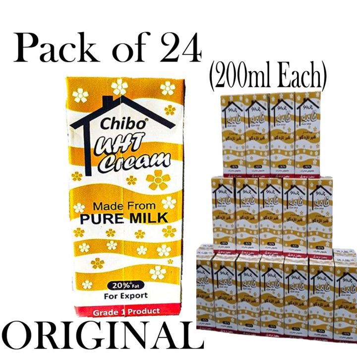 Milk Cream Pack of 24 | Chibo Cream Pack 200ml | Full Cream UHT Milk ...