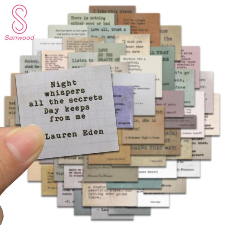 Famous Words Stickers Vintage Typewriter Style Motivational Quotes ...
