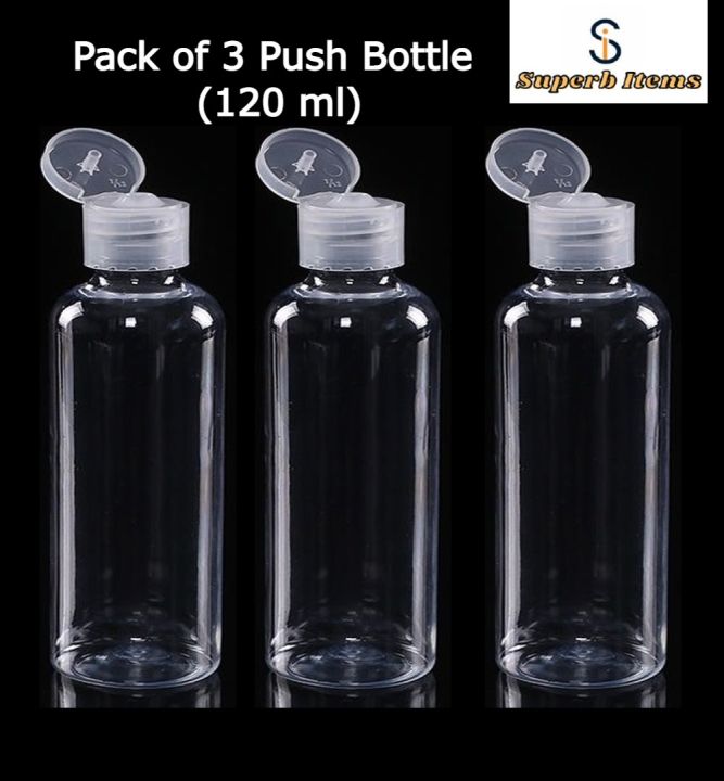 Empty Plastic Push Bottle 120ml / Empty Bottles for Hair Oil / Lotion ...