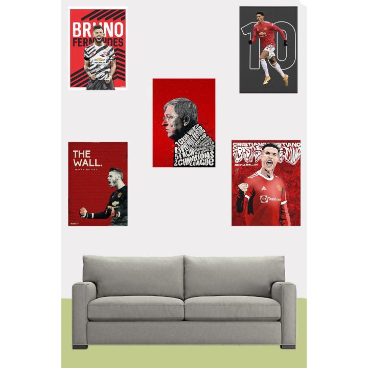 Set of 5-Manchester United FC Football Enthusisats Nostalgic Posters ...