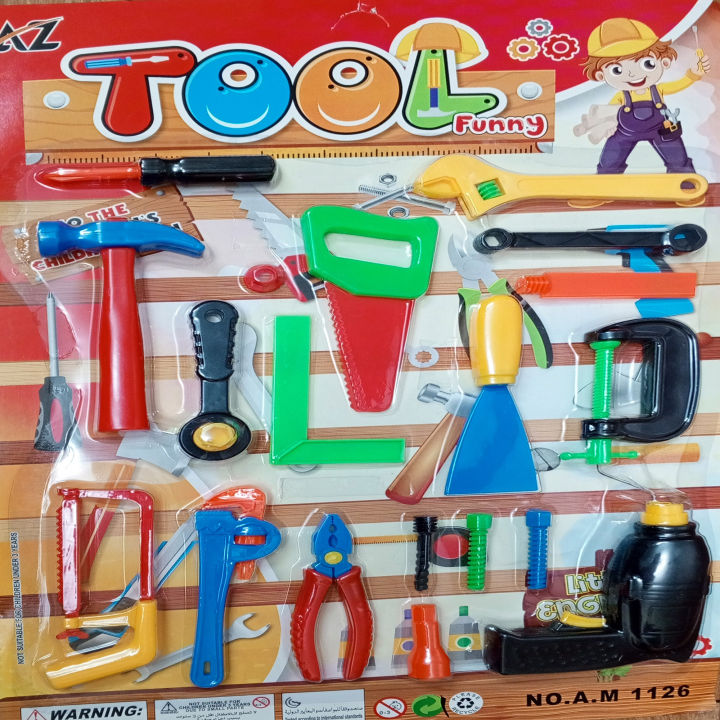Plastic Construction Tools Kit Set Toy Best for Kids Art# JS-19P ...