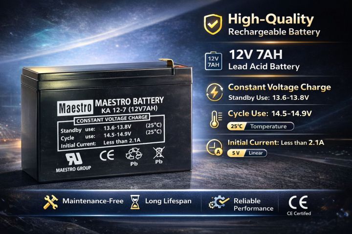 Maestro 12V 7Ah UPS Battery | Sealed Lead Acid SLA Backup Battery for ...