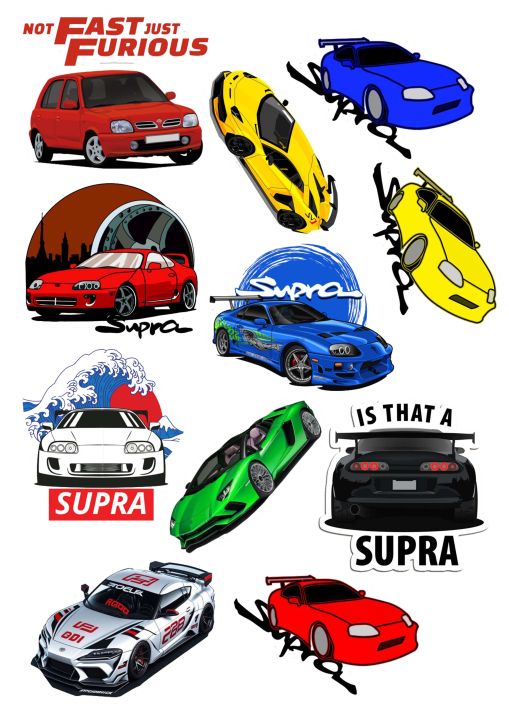Cars stickers for laptop, mobile back, water bottles, notebook etc ...