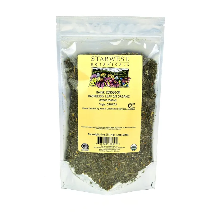 Starwest Botanicals Organic Red Raspberry Leaf Tea [4 Ounce Bag] Loose ...