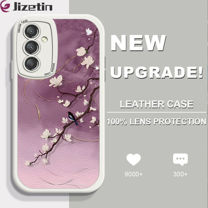 Jizetin for Samsung A24 4G Back Cover Fragrance of Flowers Lambskin ...