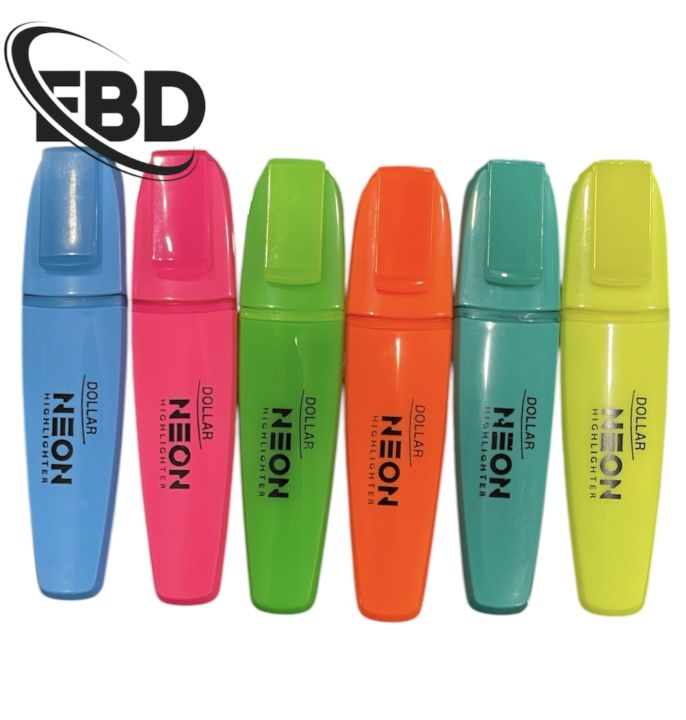 Dollar - NEON Highlighter Pen - Pack of 1, 4 & 5 - Multi Color | Daraz.pk