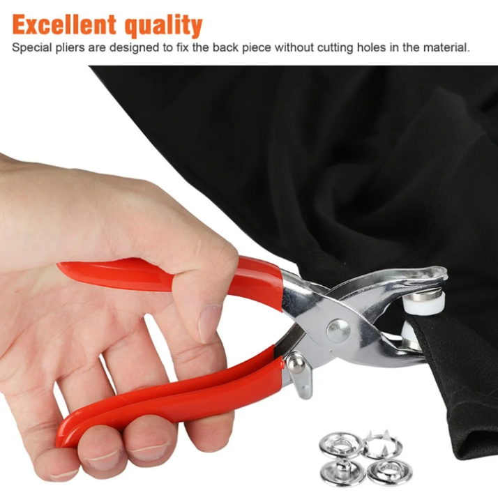 Stainless Steel Snap Button Kit with Hand Pliers Metal Snap with ...