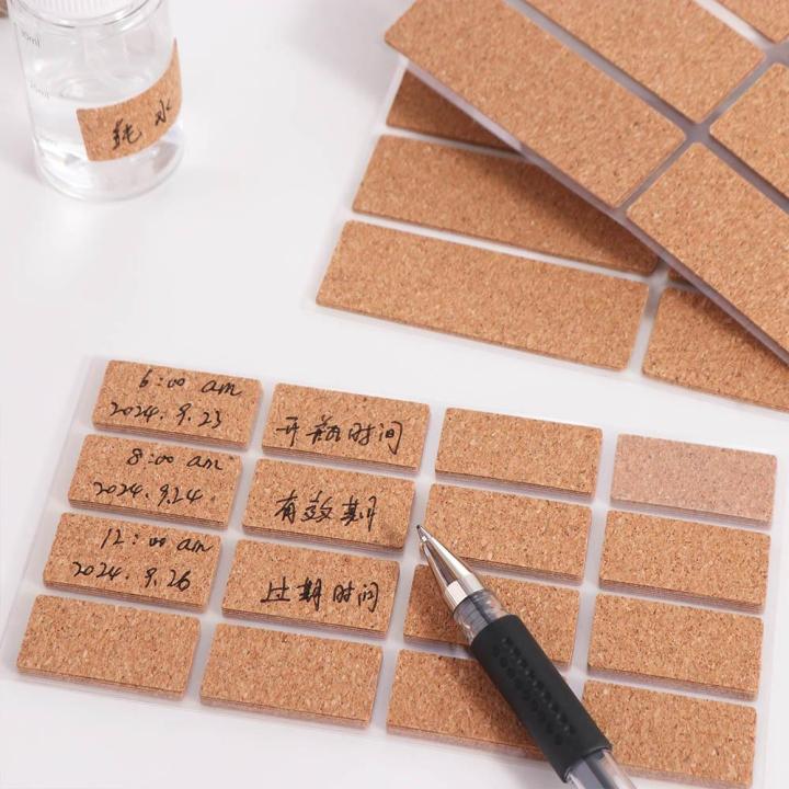 36/96pcs Kitchen Classification Stickers Self-adhesive Cork Wooden ...